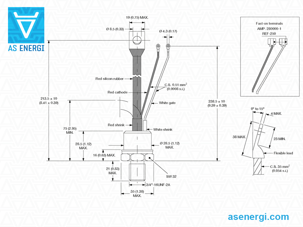 VS-180RKI40 - Tige Thyristor 180A 400V SCR Remplacement et Fiche ...